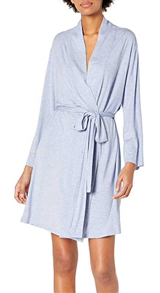 Amorbella Womens Cotton Kimono Robe Short Lightweight Bathrobe With 